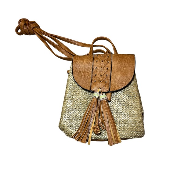 Bags | Mini Multiway Backpack Tan And Brown Nwt | Poshmark